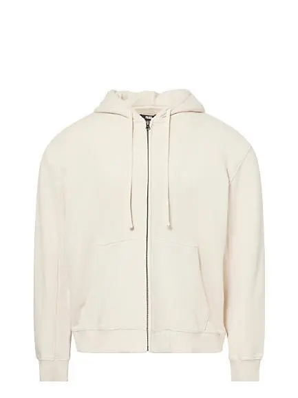 Paige Zip-through Cotton-jersey Hoody - Washed Vanilla Bean