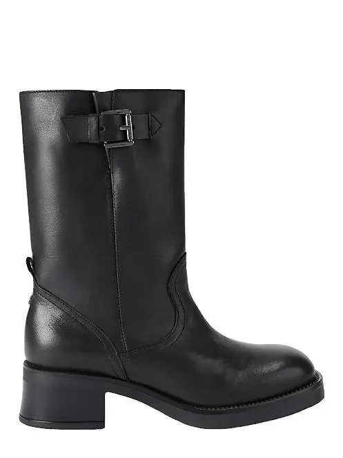 Kurt Geiger Trident Heeled Leather Boots - Black