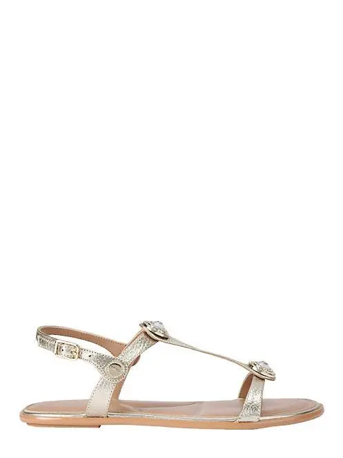 Carvela Amalia Wide-fit Leather Sandals - Gold