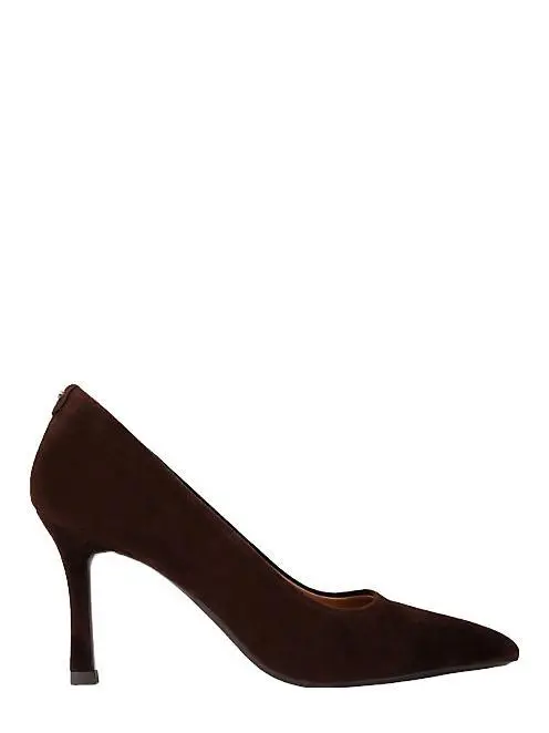 Carvela Corletta Heeled Suede Courts - Dark Brown