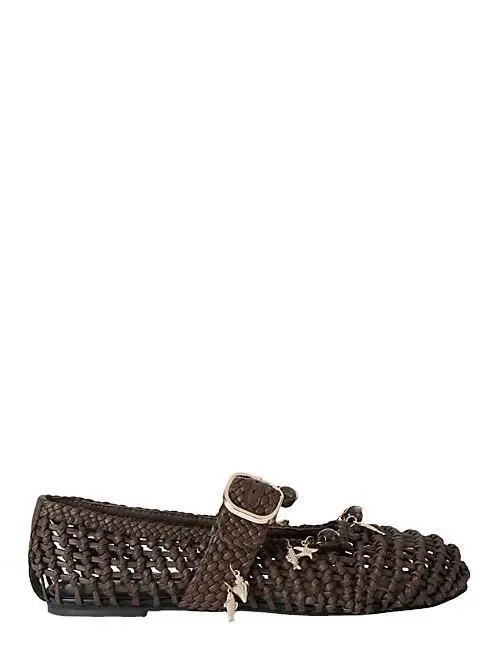 Kurt Geiger Naomi Charm Leather Ballet Flats - Brown