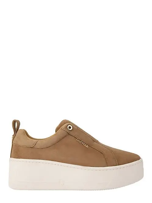 Carvela Connected Laceless Suede Trainers - Tan