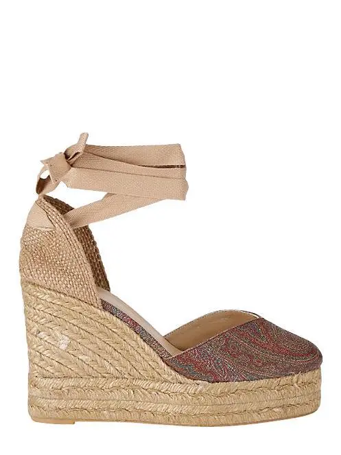 CastaÑer Chiara Cotton-canvas Wedge Sandals - Brown/oth