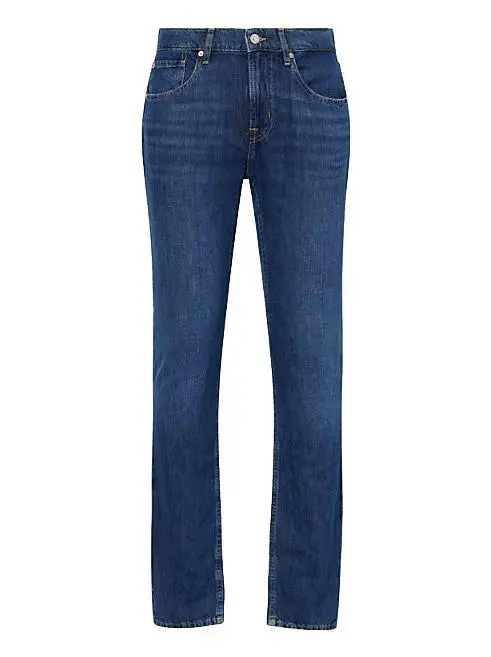 7 For All Mankind The Straight Relaxed Linen-blend Denim Jeans - Windchill