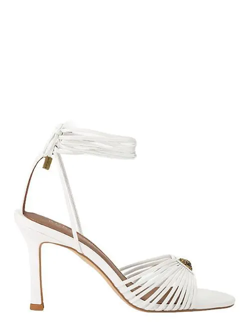 Kurt Geiger Tie Multi-strap Heeled Leather Sandals - White