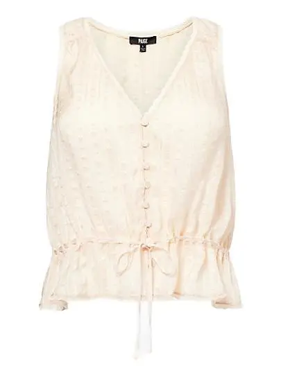 Paige Sleeveless Silk Top - Warm Cream