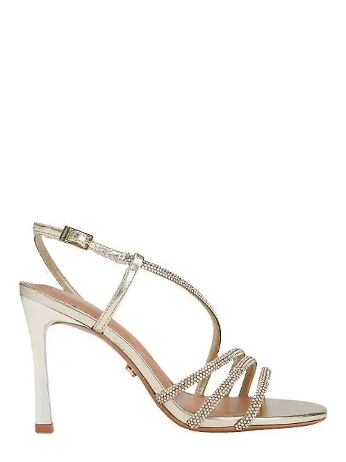 Carvela Paparazza Jewel Heeled Woven Sandals - Gold