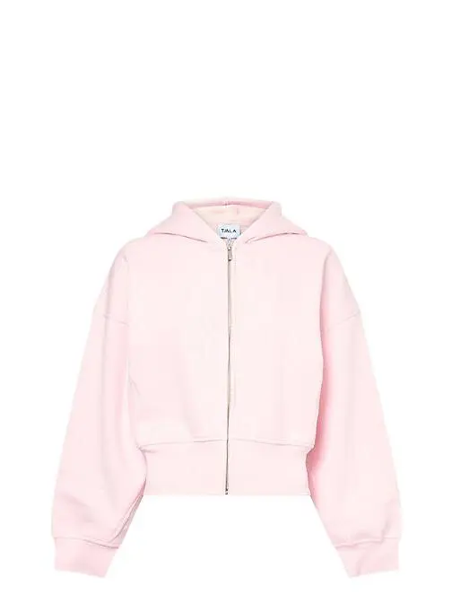 TALA Cocoon Zip-through Cotton-blend Hoody - Ballet Pink