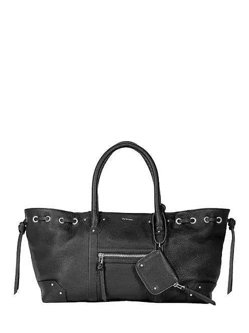 The Kooples Grained Leather Tote Bag With Coin Purse - Brown