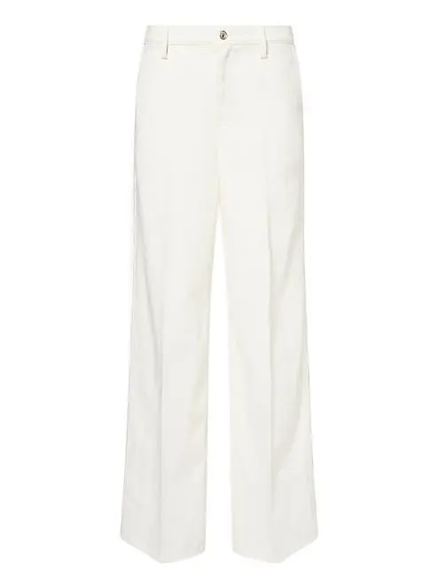 7 For All Mankind Wide-leg Cotton-linen Trousers - Linen Ostuni
