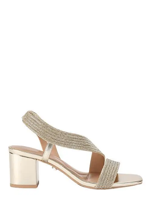 Carvela Gala Wide-fit Heeled Woven Sandals - Gold