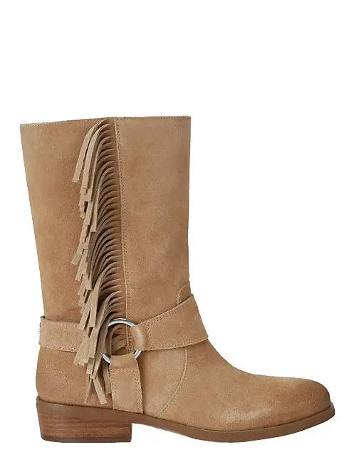 Kurt Geiger Trist Suede Mid-calf Boots - Camel