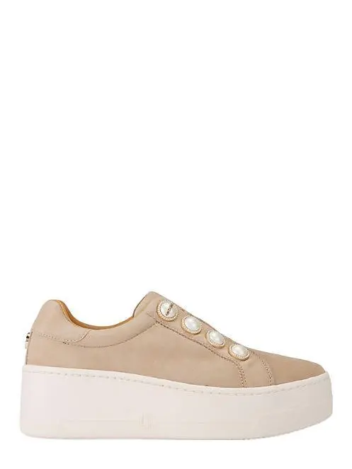 Carvela Connected Laceless Suede Trainers - Beige