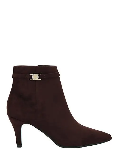 Carvela Flute Coin Suede Shoe Boots - Dark Brown