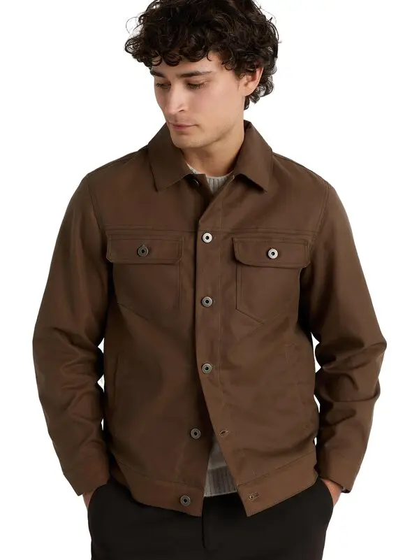 Quince Waxed Canvas Trucker Jacket - Tan