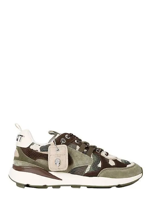 Kurt Geiger Runner Canvas And Suede Trainers - Khaki