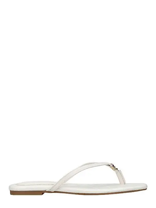 Steve Madden Maliyah Flat Leather Sandals - White