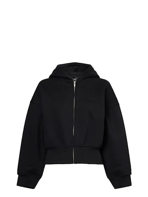 TALA Cotton-blend Zip-through Hoody - Black
