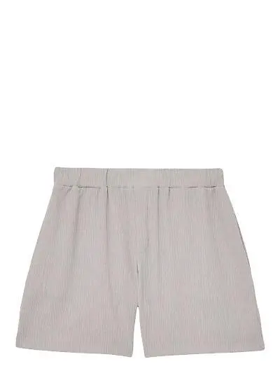 REISS Knox Short-sleeve Textured Stretch-woven Shirt - Silver