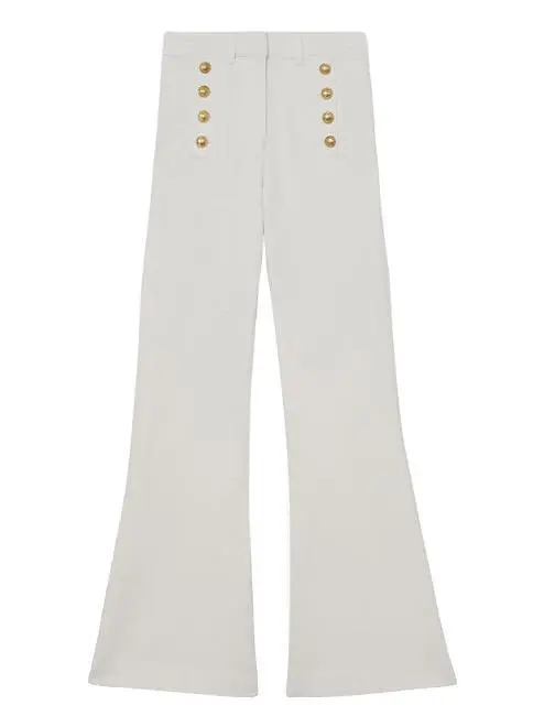 REISS Athena Flared Stretch-denim Jeans - White
