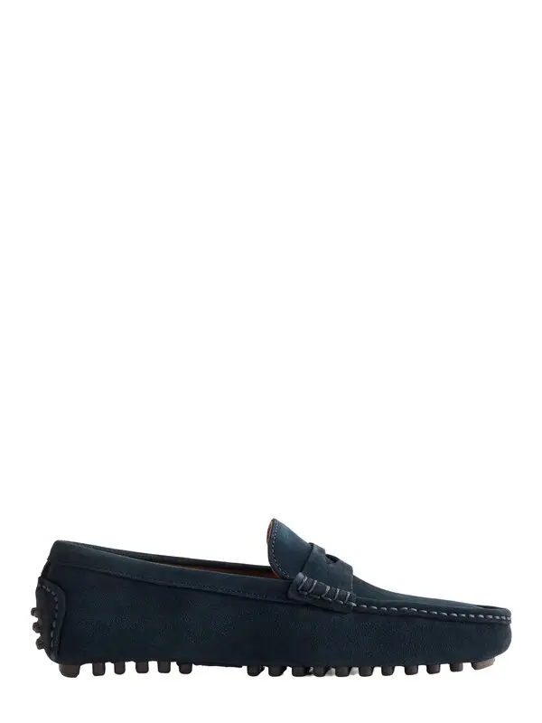 Quince Suede Driving Loafers - Dark Navy