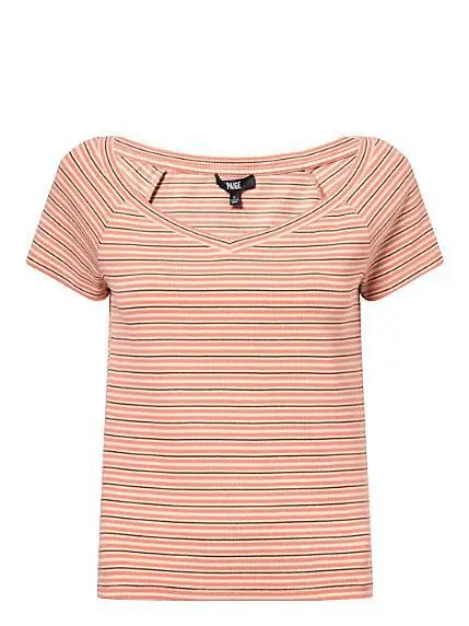 Paige Leita Striped T-shirt - Peach Tea Multi