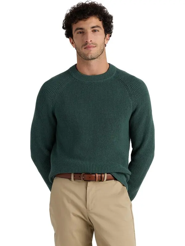 Quince Ribbed Crewneck Sweater - Big Sur Green