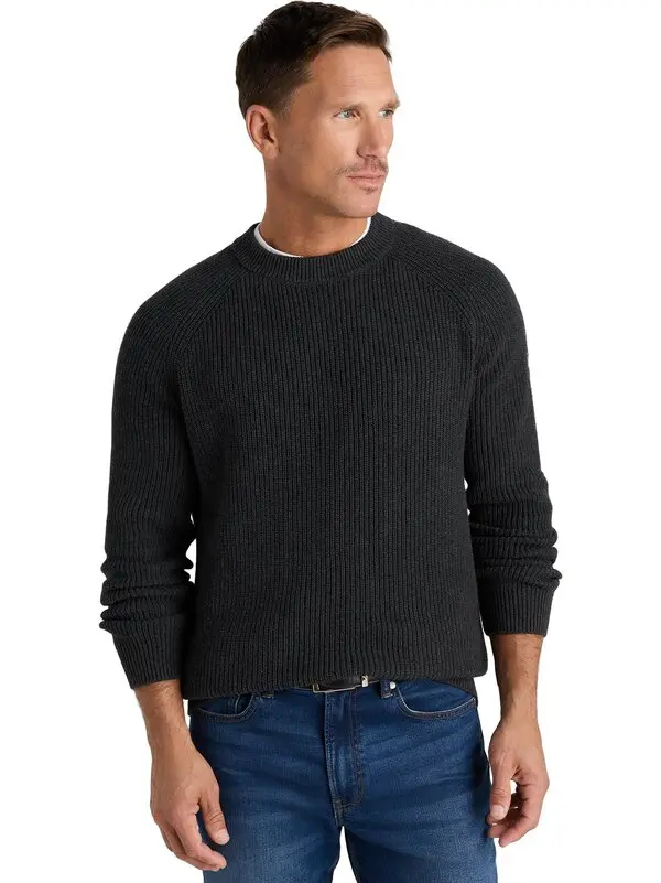 Quince Ribbed Crewneck Sweater - Charcoal