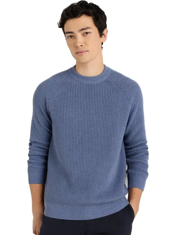 Quince Ribbed Crewneck Sweater - Moonstone Blue