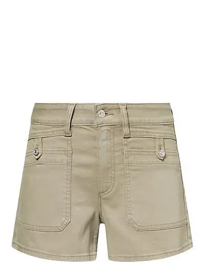 Paige Mid-rise Denim Shorts - Vintage Oak Moss
