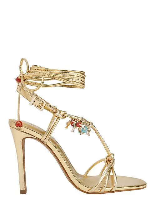 Kurt Geiger Roux Heeled Leather Sandals - Gold