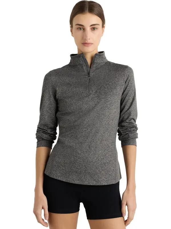 Quince Flowknit Quarter-zip Pullover - Heather Grey