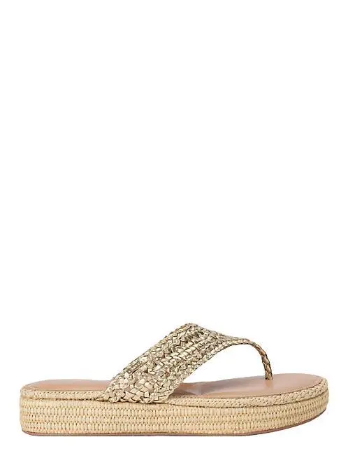 Carvela Portofino Woven Flatform Sandals - Gold