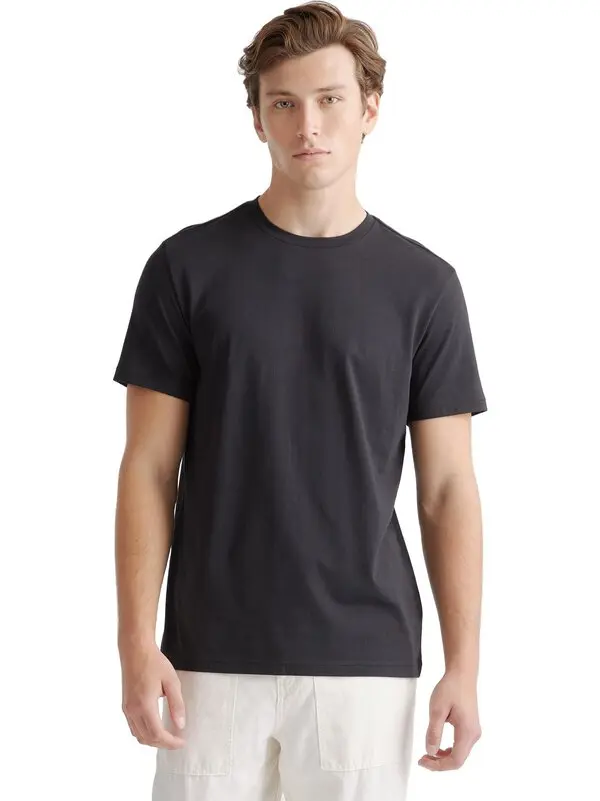 Quince Cotton Modal Crew Neck T-shirt - Bold Black
