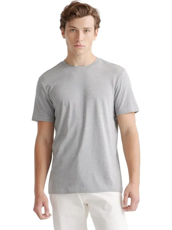 Quince Cotton Modal Crew Neck T-shirt - Heather Grey