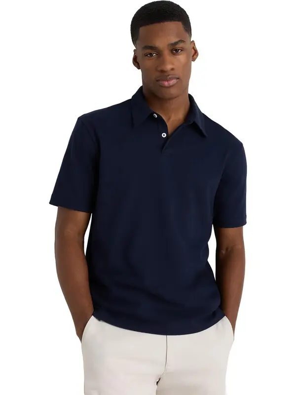 Quince 100% Organic Sueded Jersey Polo - Deep Navy