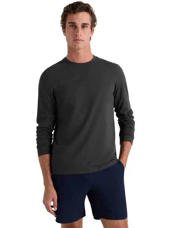Quince Studio Performance Long Sleeve T-shirt - Charcoal