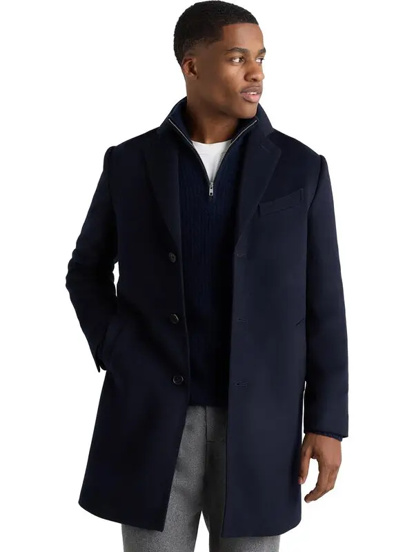 Quince 100% Mongolian Cashmere Overcoat - Navy