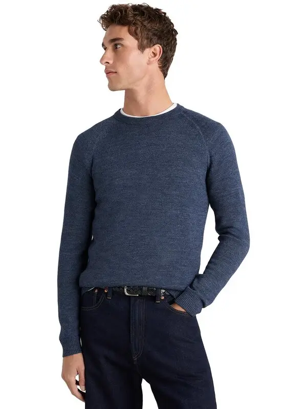 Quince Alpaca-wool Crewneck Sweater - Heather Navy