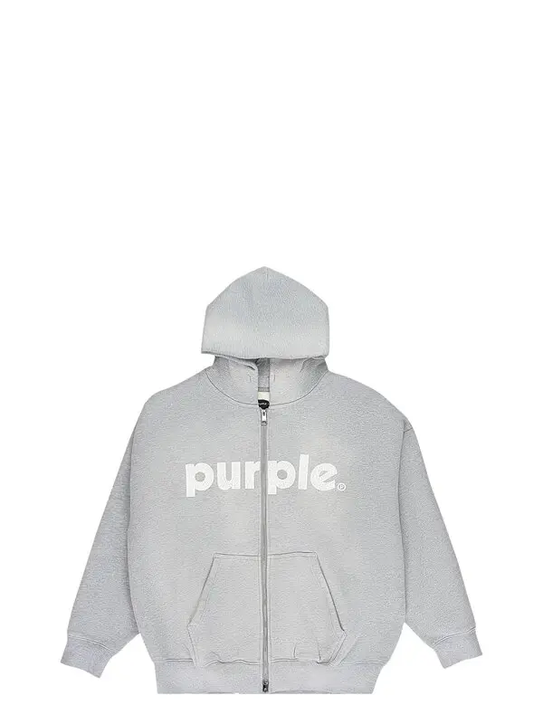 PURPLE BRAND Hwt Fleece Full Zip Hoodie - Grey