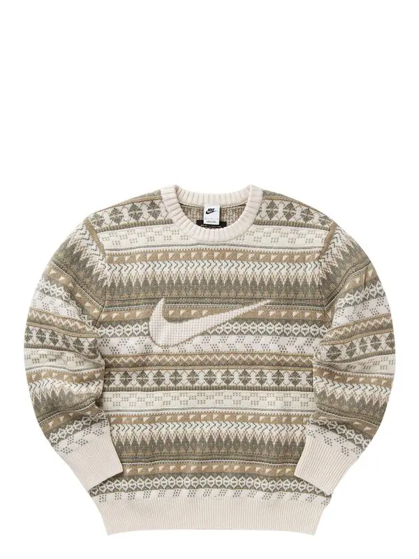 Nike Fair Isle Swoosh Sweater - Brown