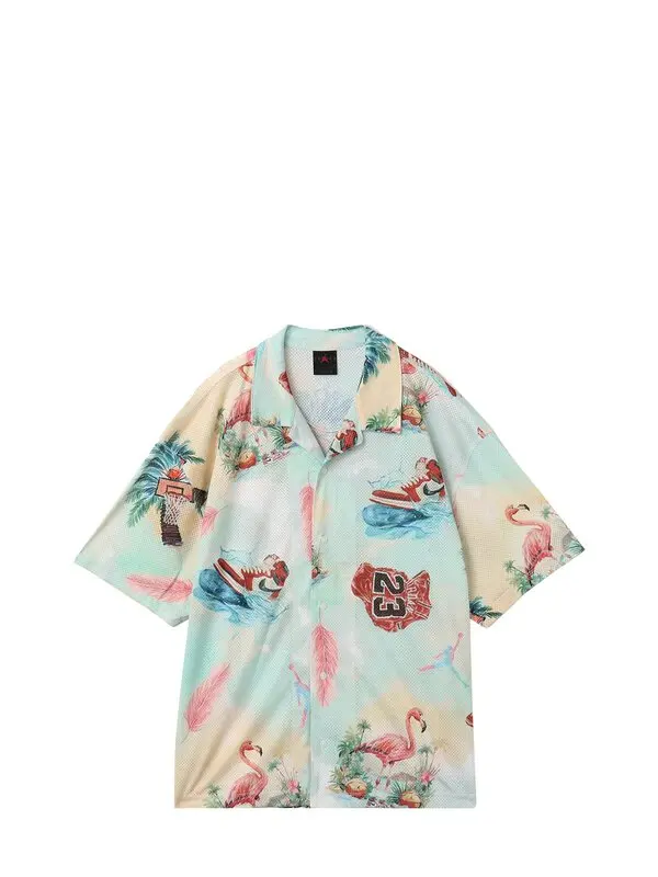 JORDAN Printed Camp Top - White