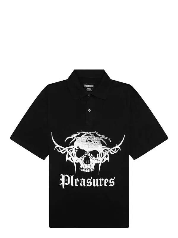 PLEASURES Tradition Polo Shirt - Black