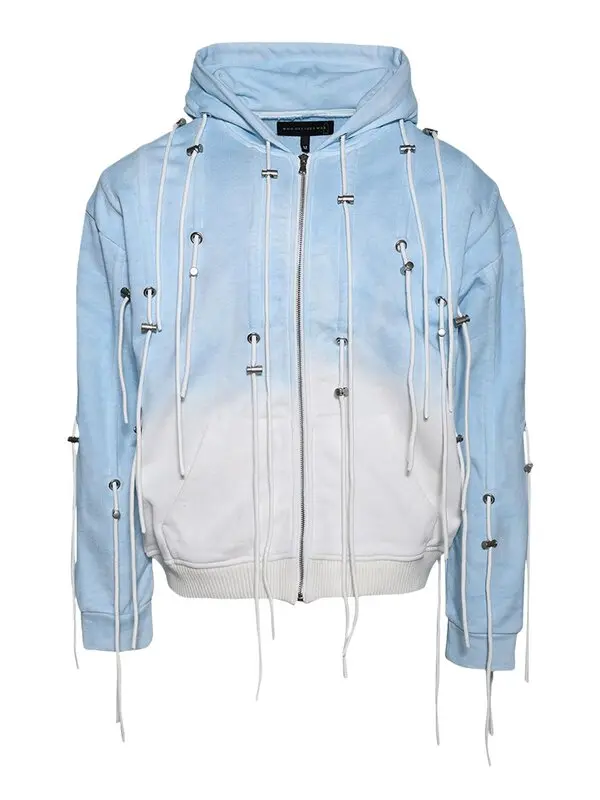 WHO DECIDES WAR BY EV BRAVADO String Theory Zip-up Hoodie - Blue