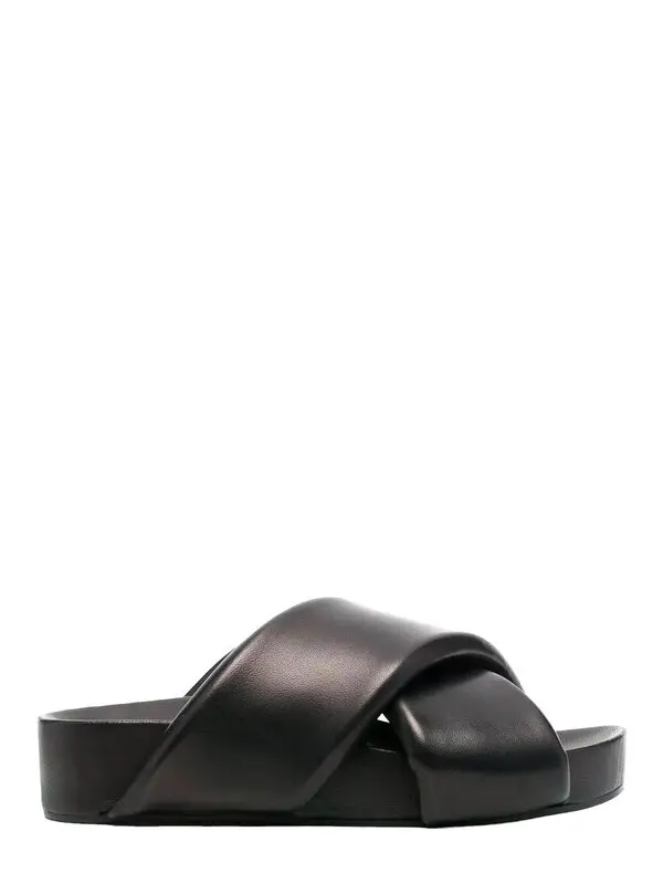 JIL SANDER Crossover Strap Chunky Sandals - Black