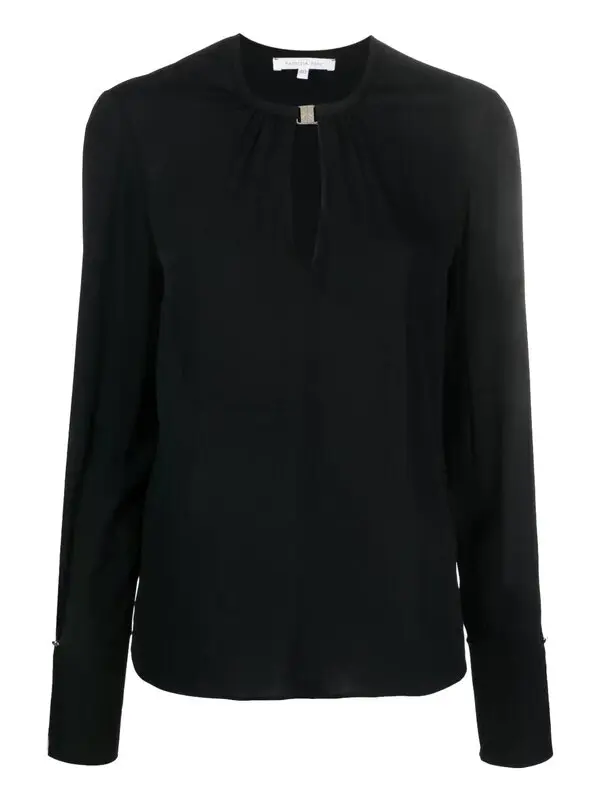 Patrizia Pepe Fly-buckle Neckline Blouse - Black