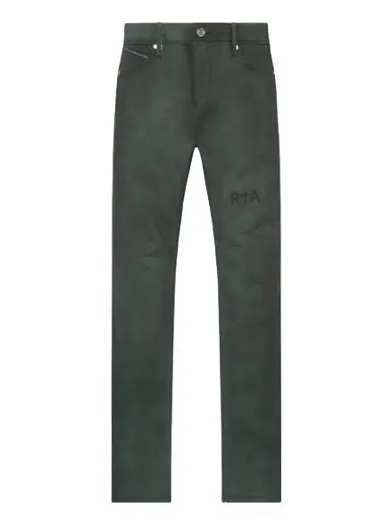 RtA Bryant Skinny Jeans - Waxed Dusty Oilve Triple Cross