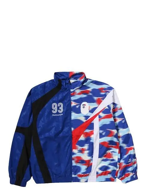 A BATHING APE Split Stand Collar Track Jacket - Blue