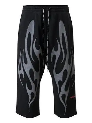 HELLSTAR Tribal Flame 3/4 Shorts - Black