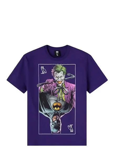OVO X Batman The Joker Mirror Tee Shirt - Purple